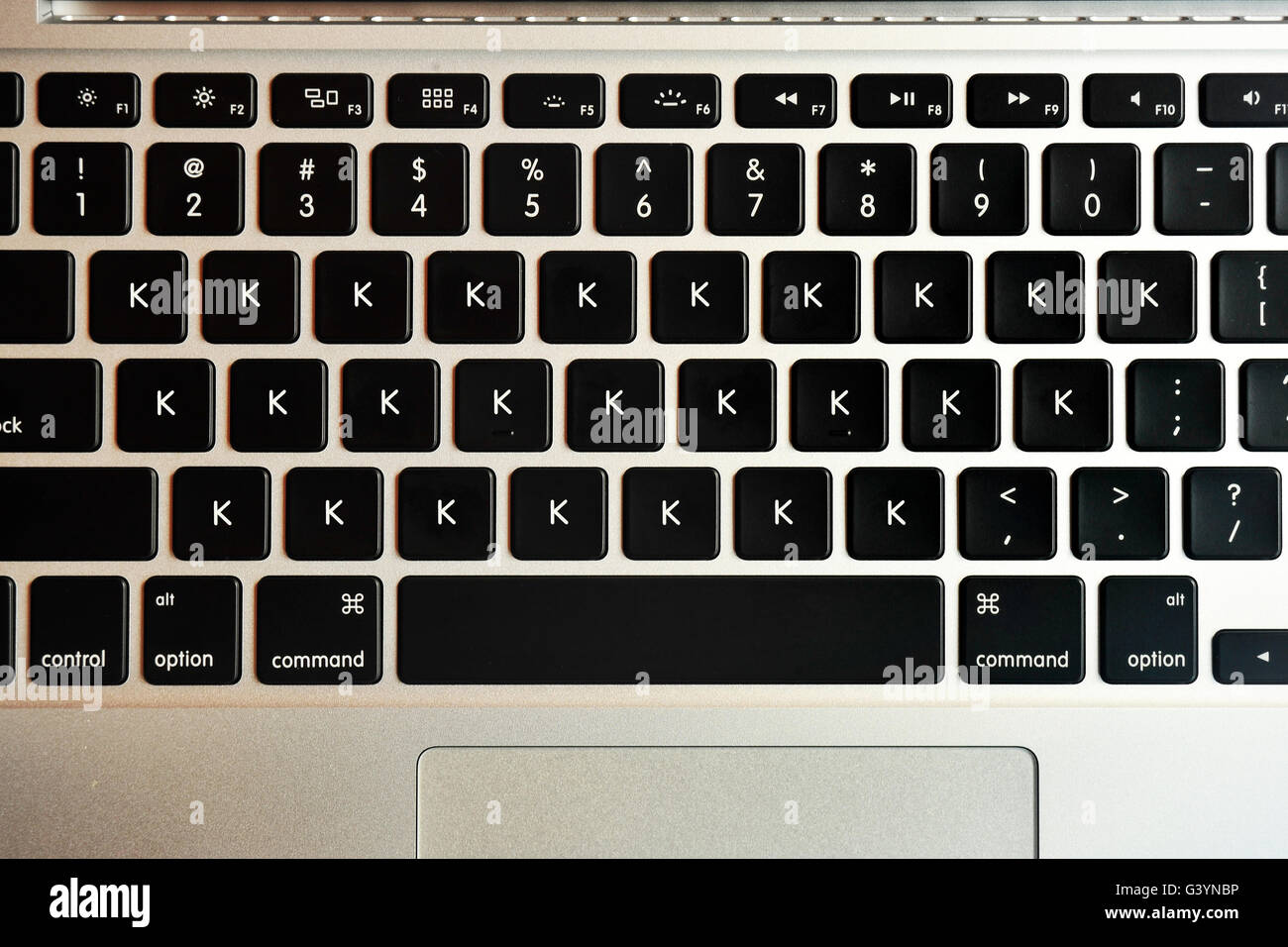 A keyboard of K keys on a MacBook Pro laptop Stock Photo - Alamy