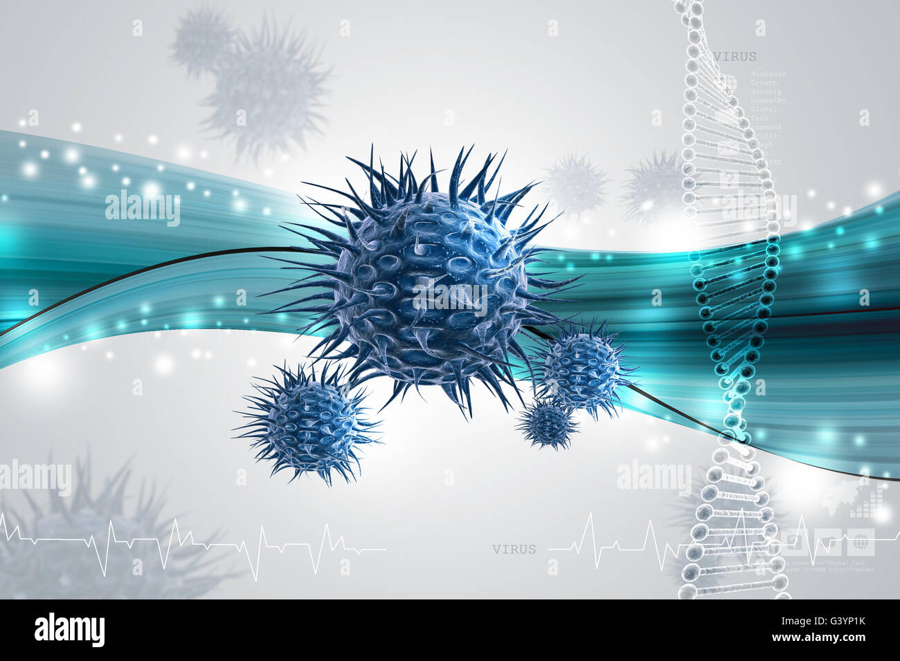 Moving virus in multi color background Stock Photo - Alamy