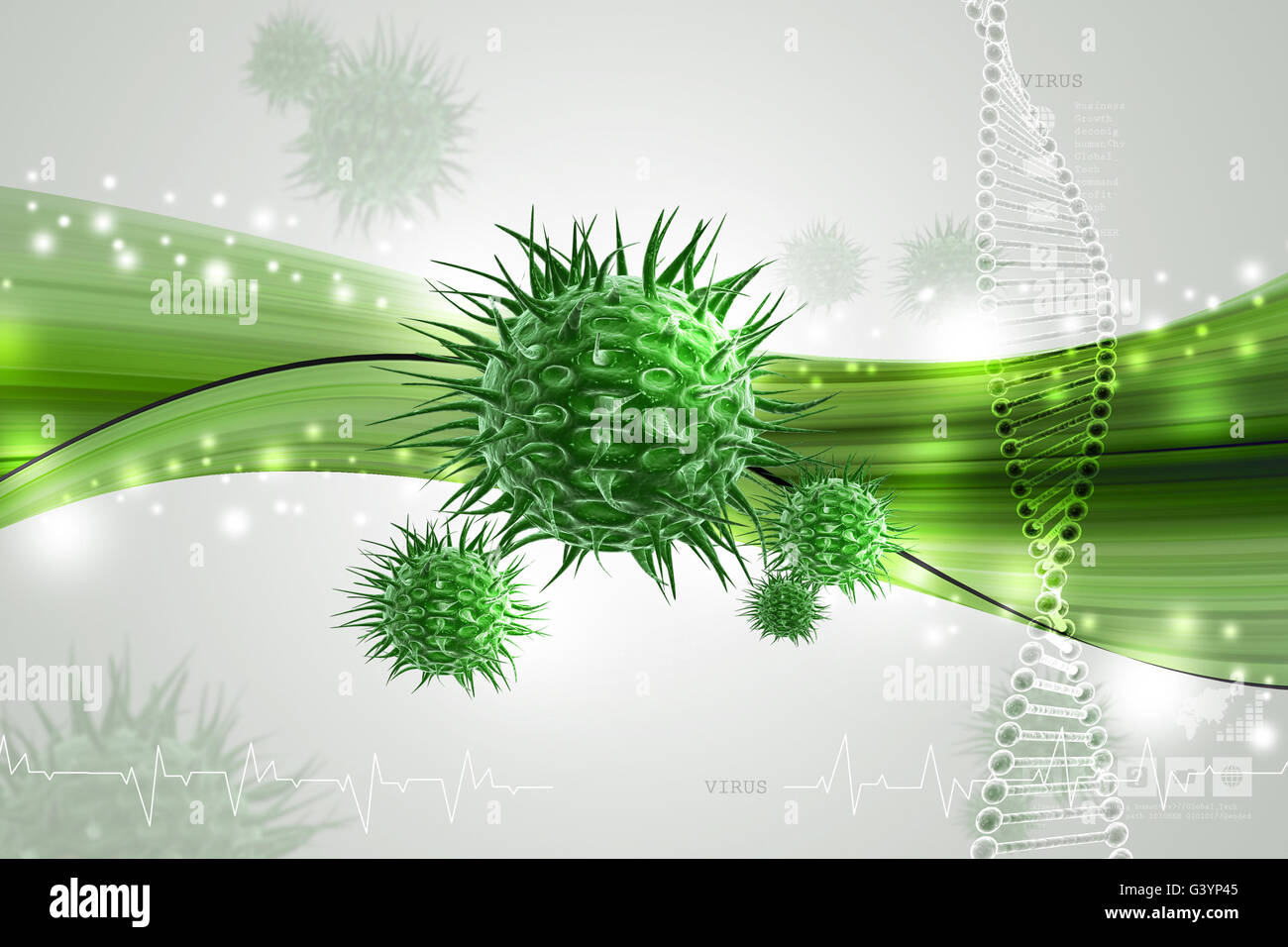 Moving virus in multi color background Stock Photo - Alamy