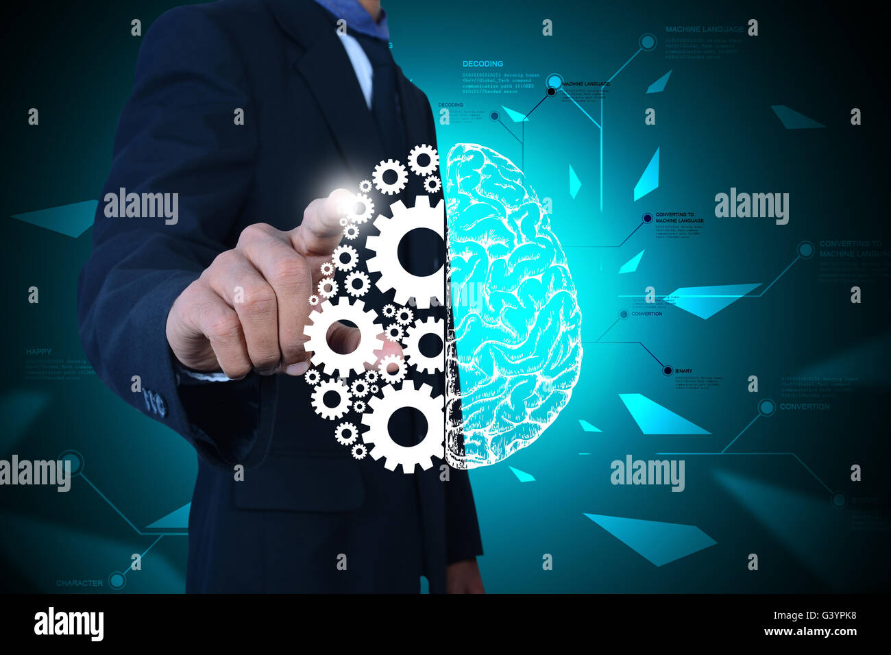 Gear brain profile hi-res stock photography and images - Alamy
