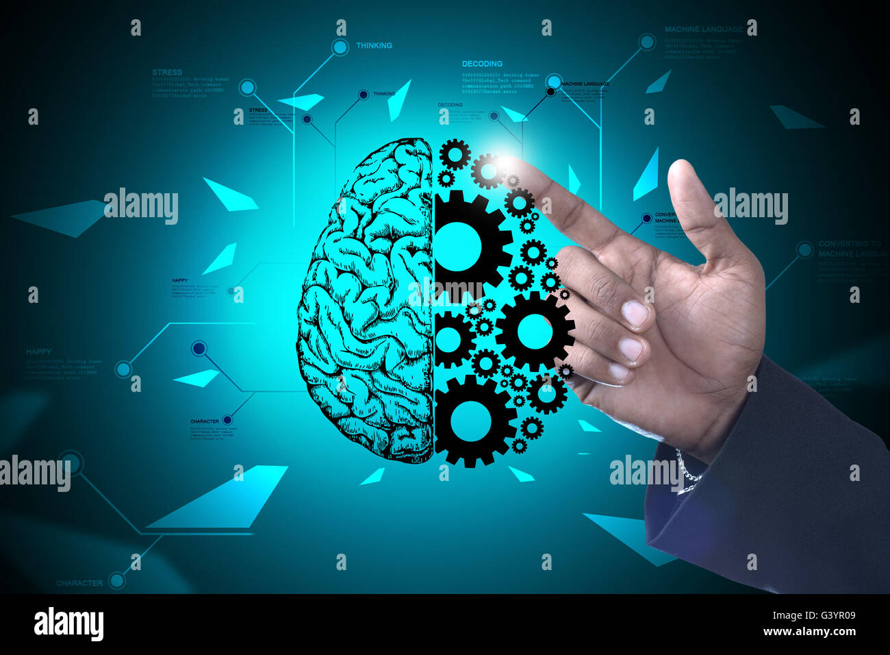 Man showing brain gear hi-res stock photography and images - Alamy