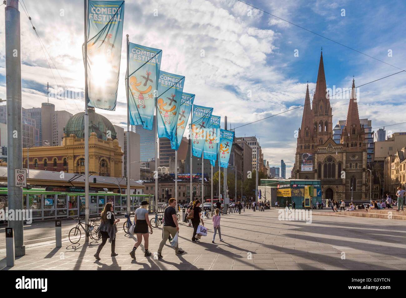 Federation Square in the City of Melbourne Stock Photo - Alamy