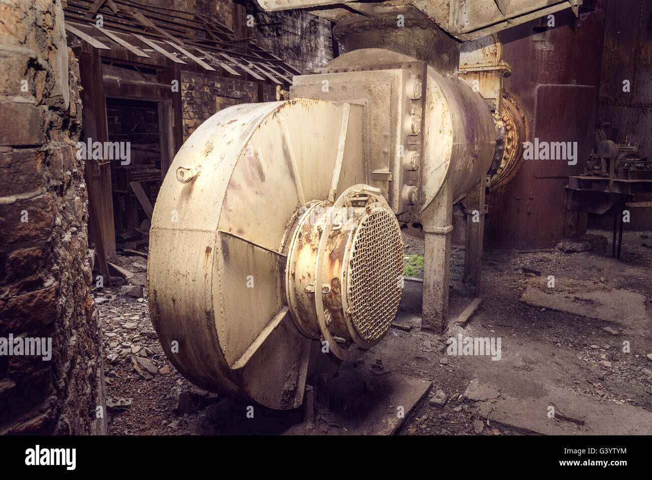 Old blower fan in blast furnace workshop on Mining and metallurgical ...
