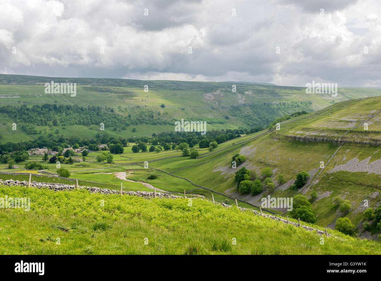 Landscape looking down into Littondale and Arncliffe from the outlying ...