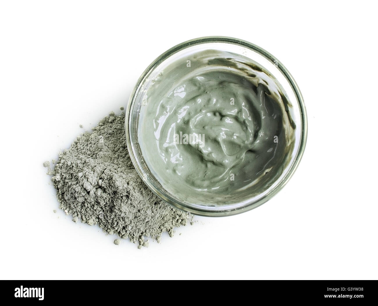 Blue cosmetic clay isolated on a white background. Top view Stock Photo ...