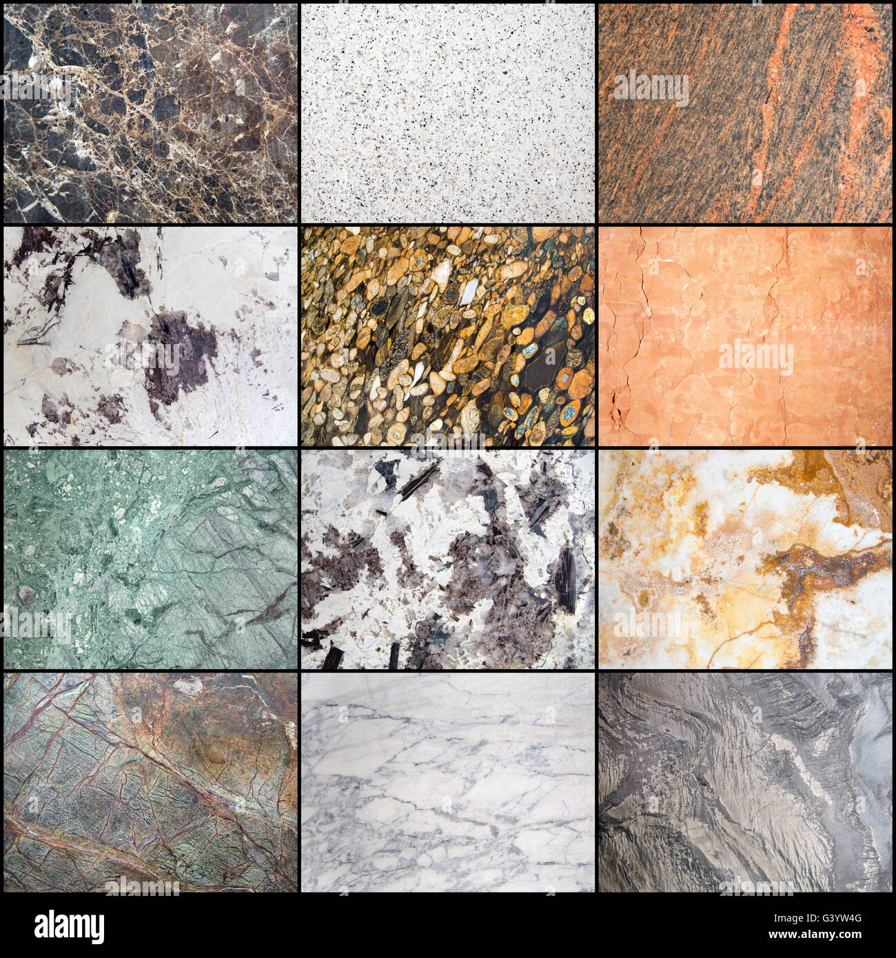Collage of the grunge stone background, surface of the marble Stock ...