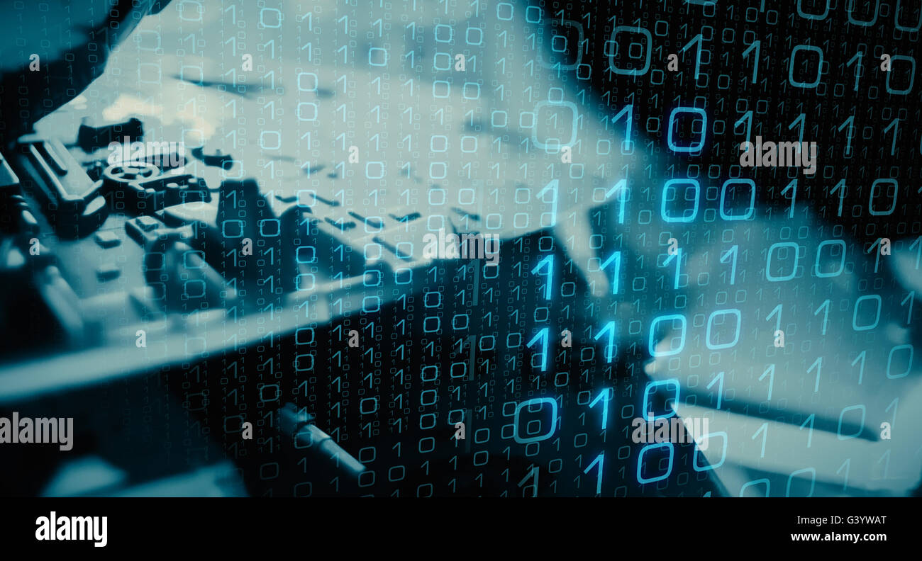 Computer communication binary code background Stock Photo - Alamy