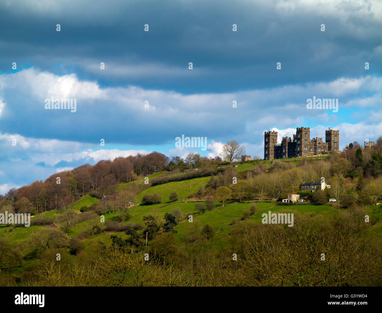 View of Riber Castle near Matlock in the Peak District Derbyshire ...