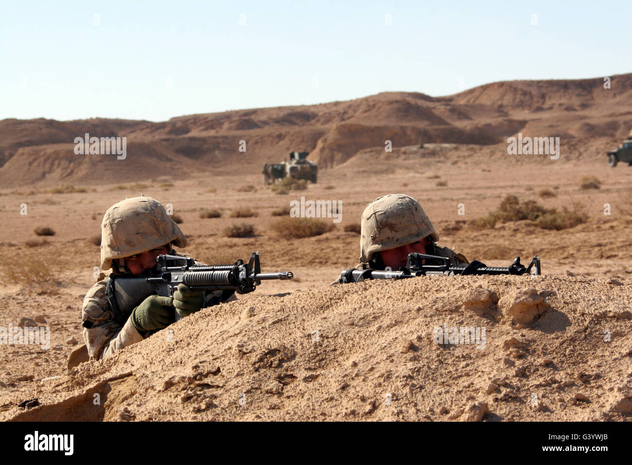 Marines provide security in the Al Anbar Province of Iraq Stock Photo ...
