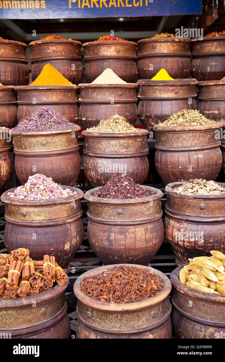 Spices at the market in Marrakesh, Morocco Stock Photo - Alamy