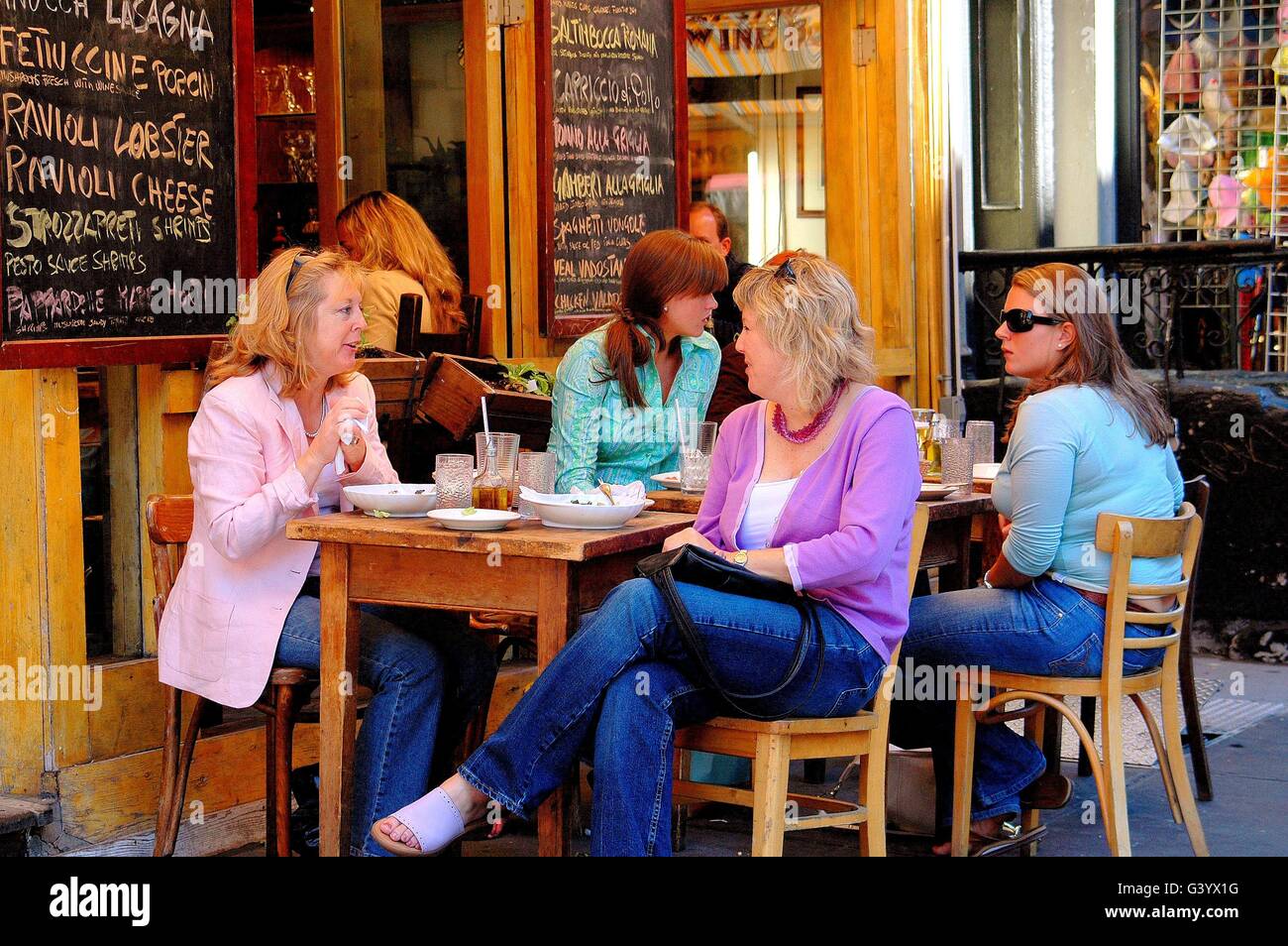 New York City: Women having lunch outside at a West Village Italian ...