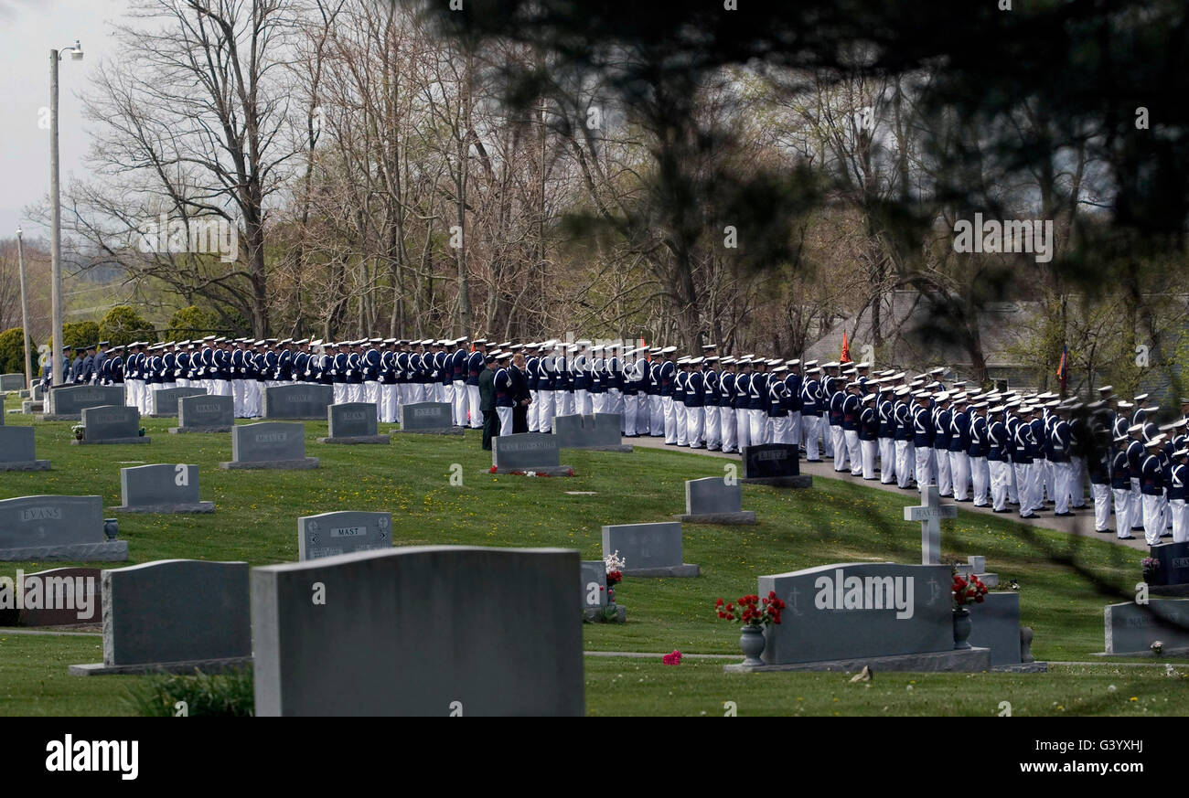 The regiment of the Virginia Tech Corps of Cadets stands in formation ...