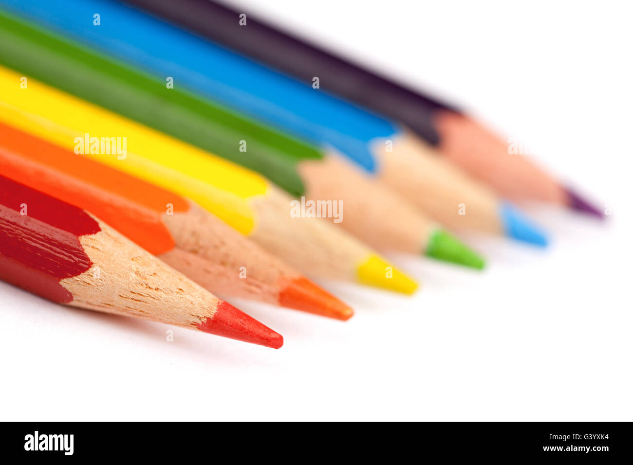 Colour pencils isolated on white background Stock Photo - Alamy