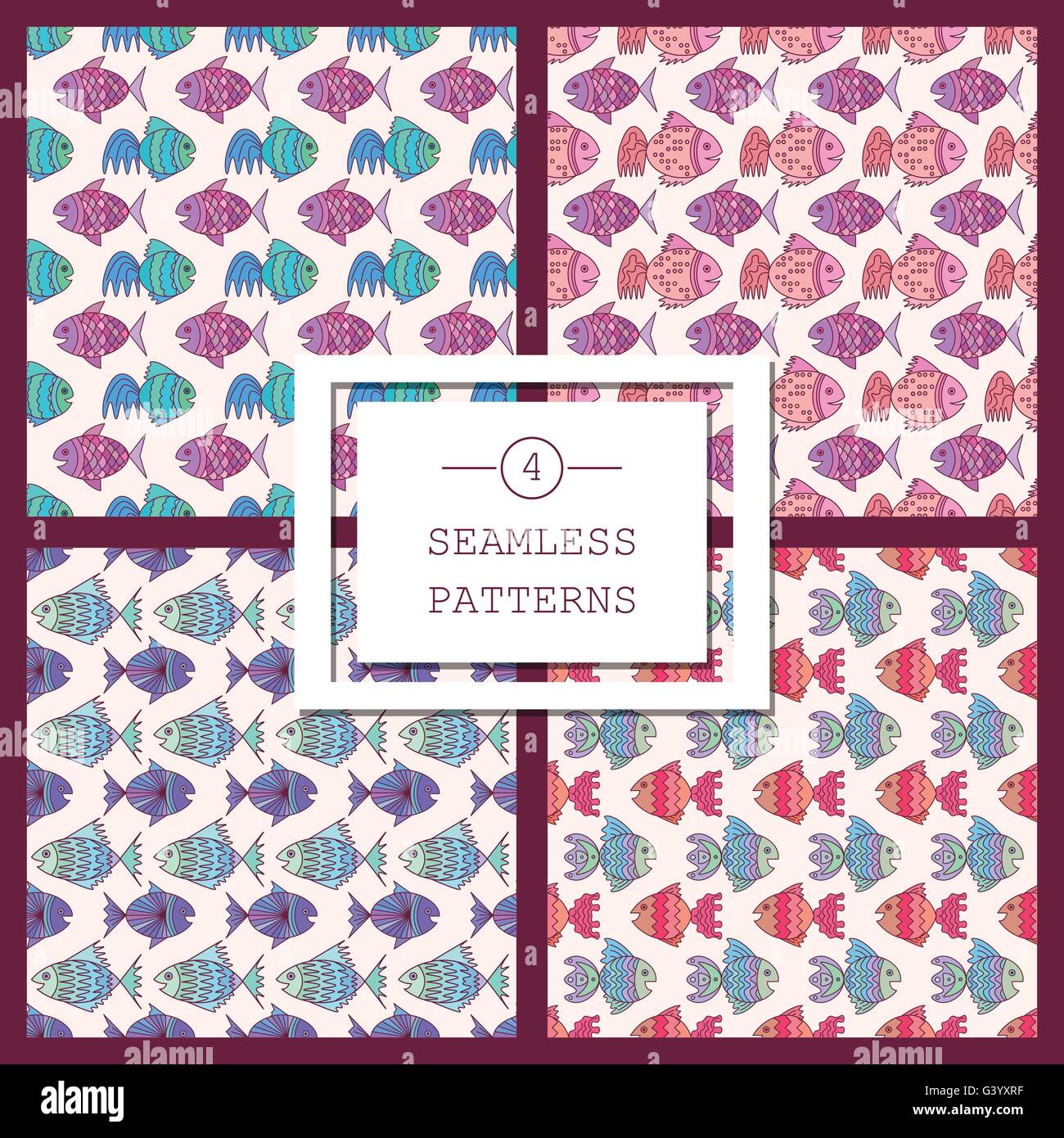 seamless pattern with sea fish Stock Vector Image & Art - Alamy