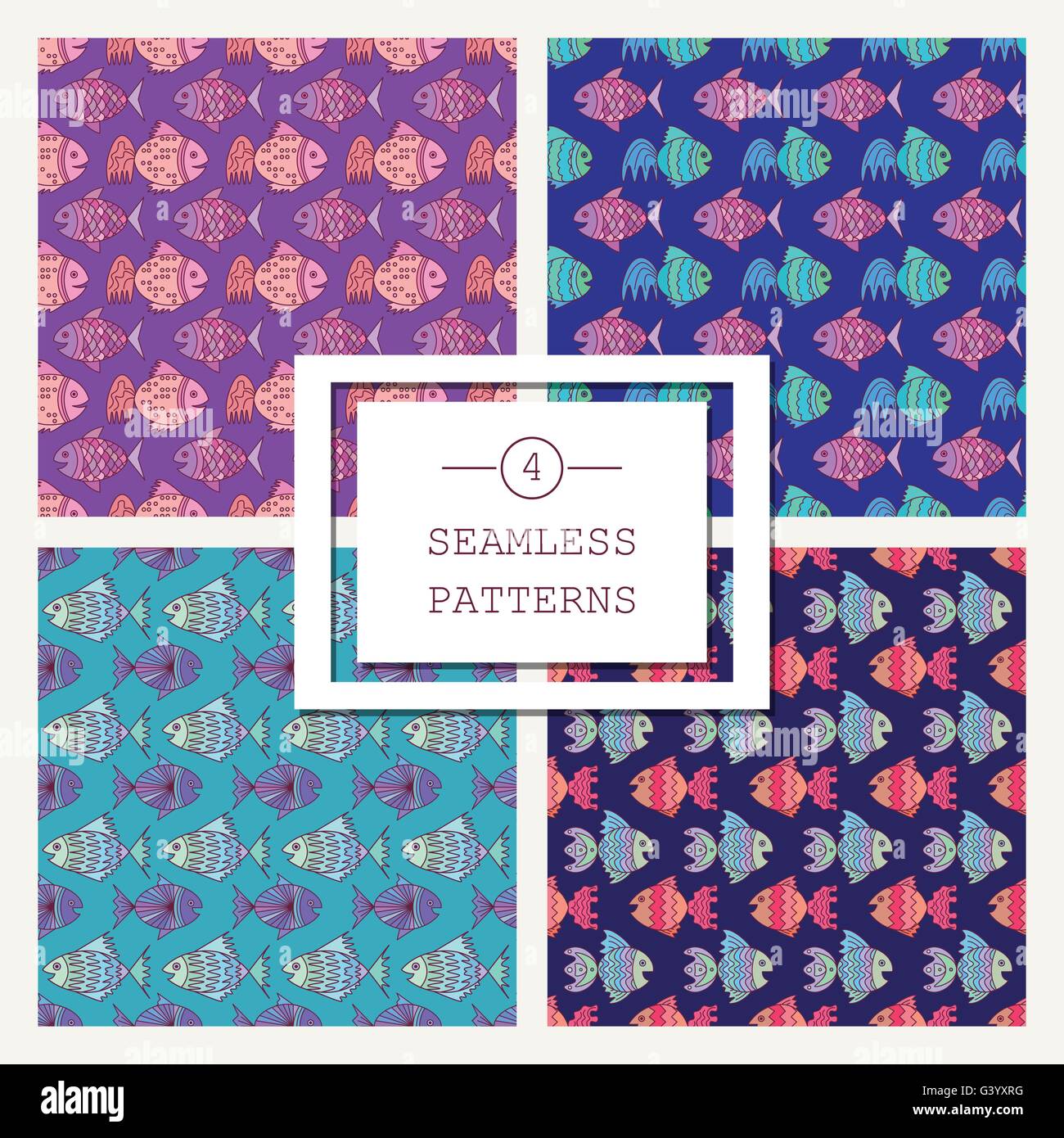 seamless pattern with sea fish Stock Vector Image & Art - Alamy