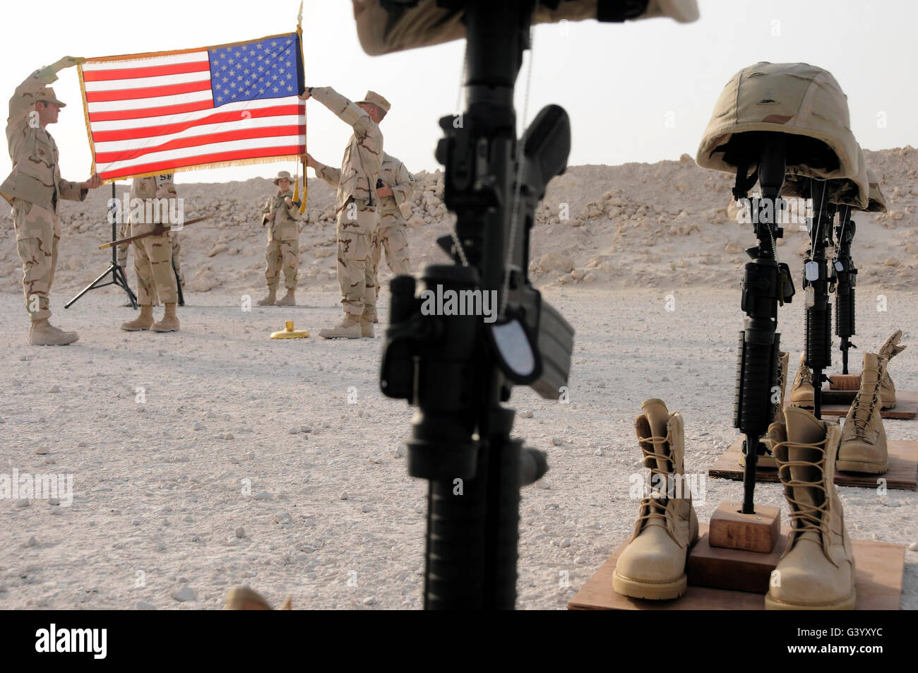 A Final Guardmount ceremony to honor those who have fallen in combat ...