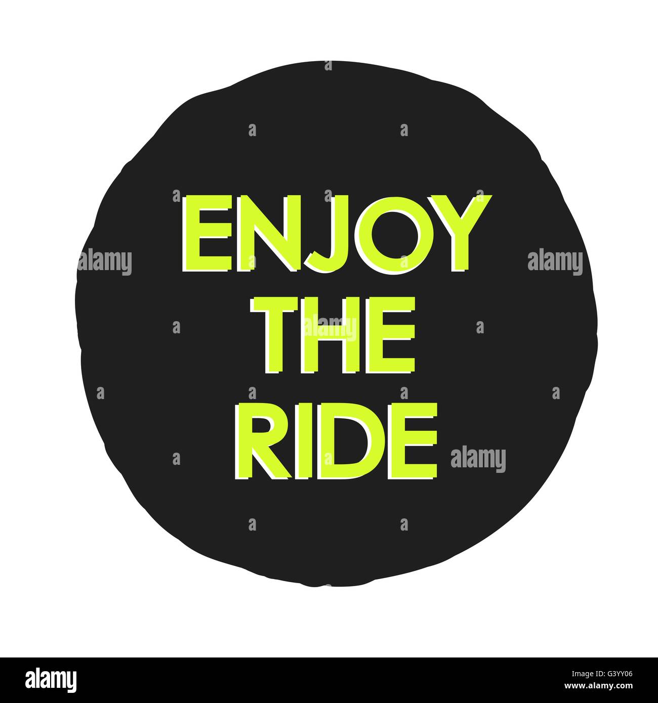Vector illustration with Enjoy the ride text, logo for card, t-shirt ...