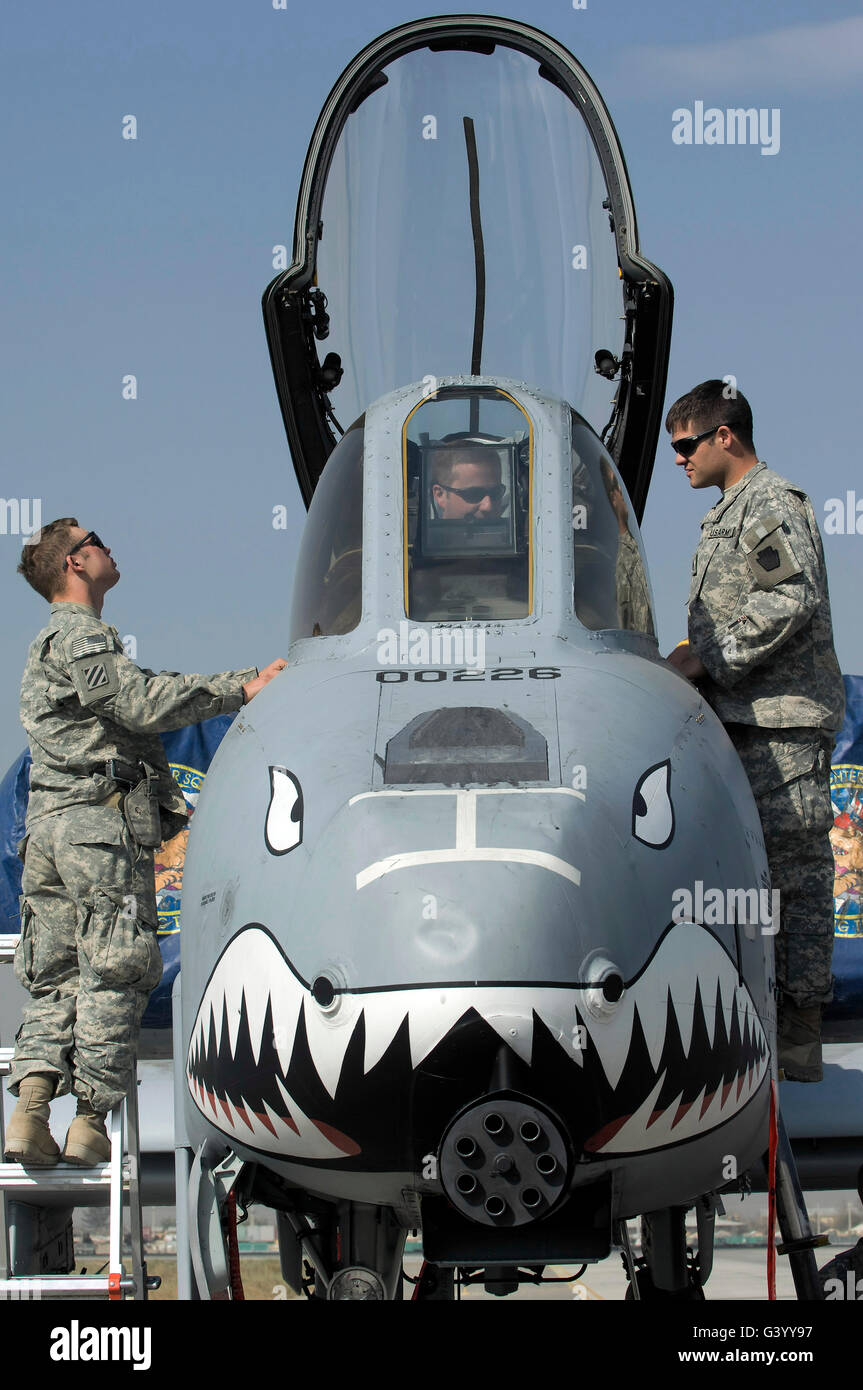 Soldiers learn about the A-10 Thunderbolt II from the Captain Stock ...