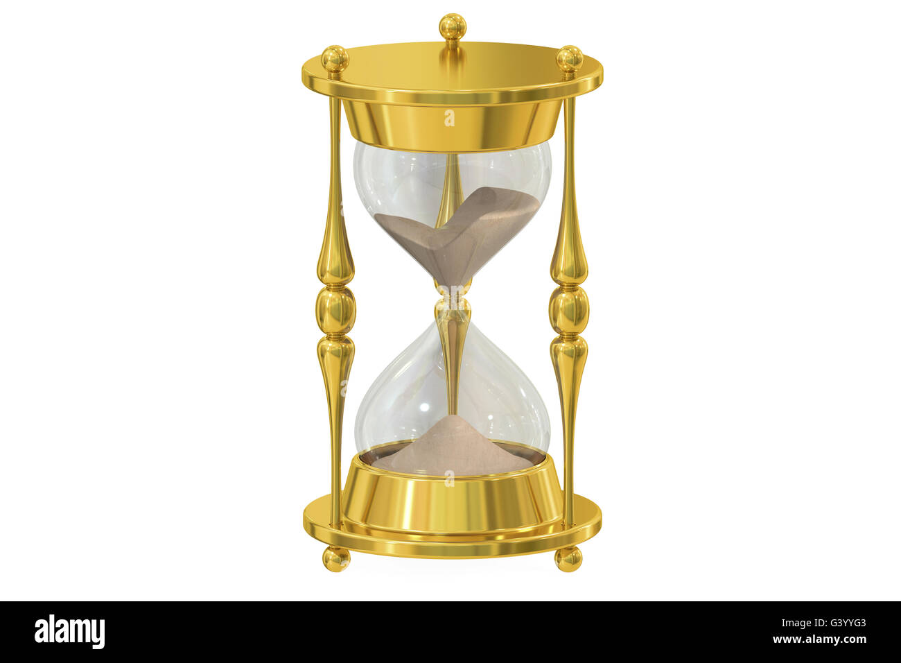 Hourglass, 3D rendering isolated on white background Stock Photo - Alamy
