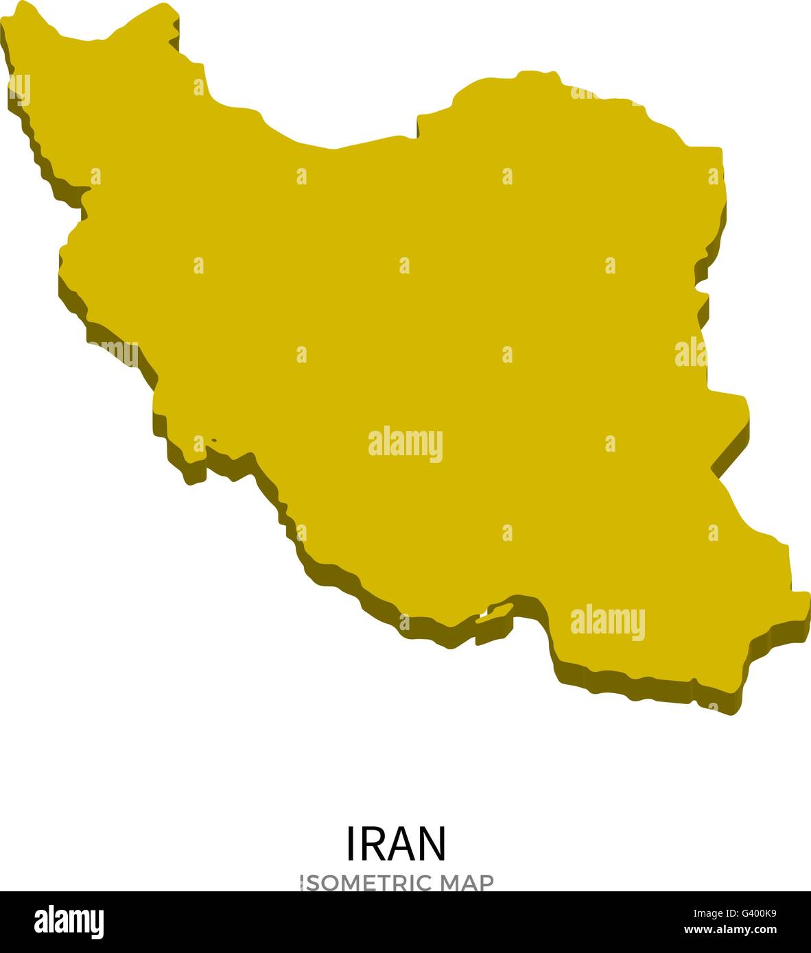 Isometric map of Iran detailed vector illustration Stock Vector Image ...