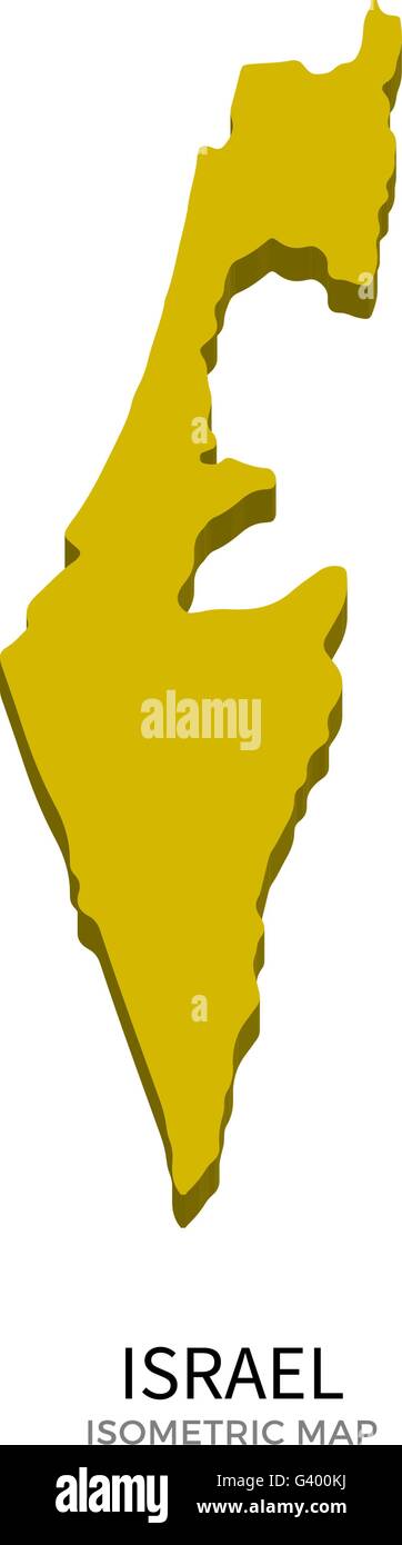 Isometric map of Israel detailed vector illustration Stock Vector Image ...