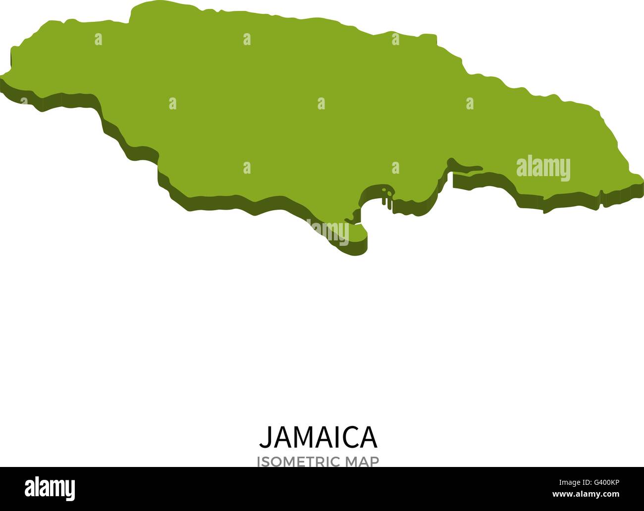 Isometric map of Jamaica detailed vector illustration Stock Vector ...