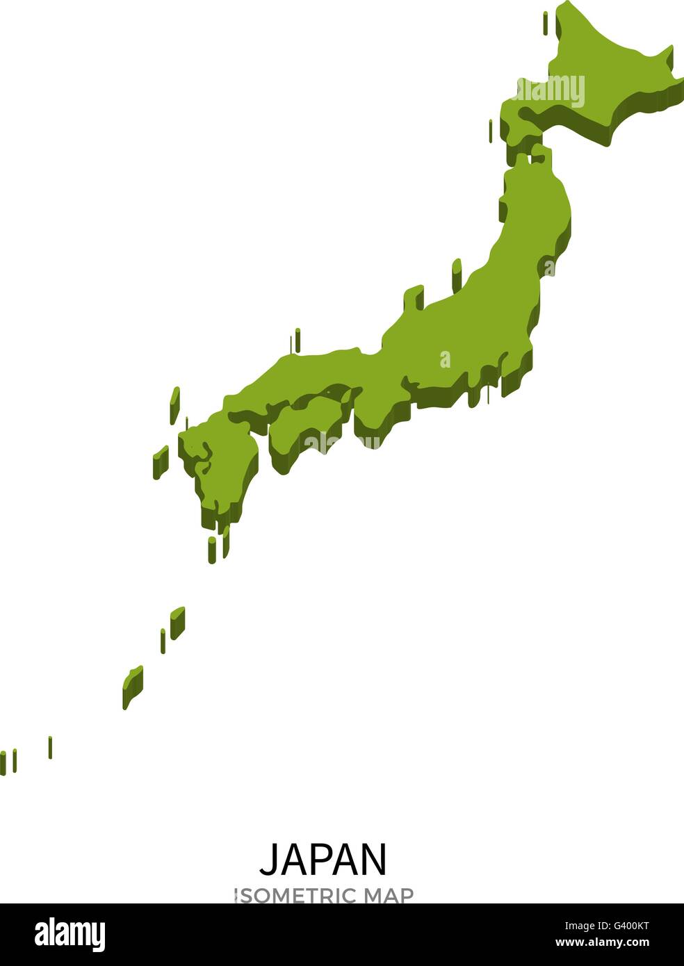 Isometric map of Japan detailed vector illustration Stock Vector Image ...