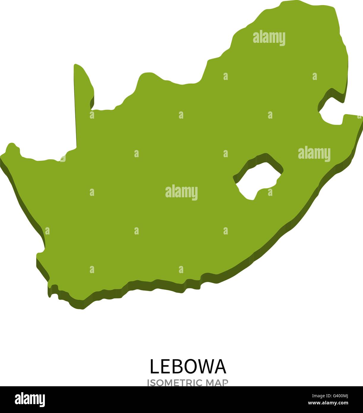 Isometric map of Lebowa detailed vector illustration Stock Vector Image ...