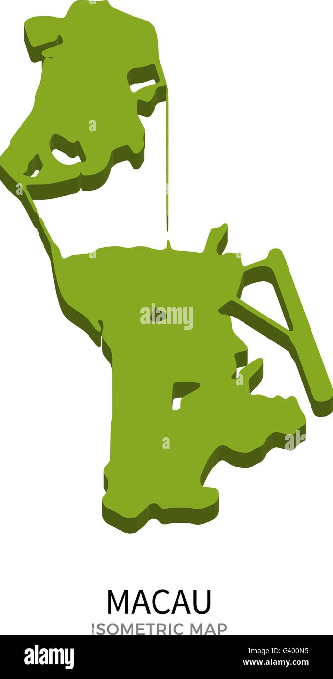 Isometric map of Macau detailed vector illustration Stock Vector Image ...