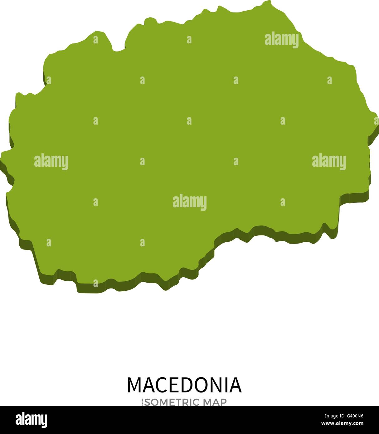 Isometric map of Macedonia detailed vector illustration Stock Vector ...