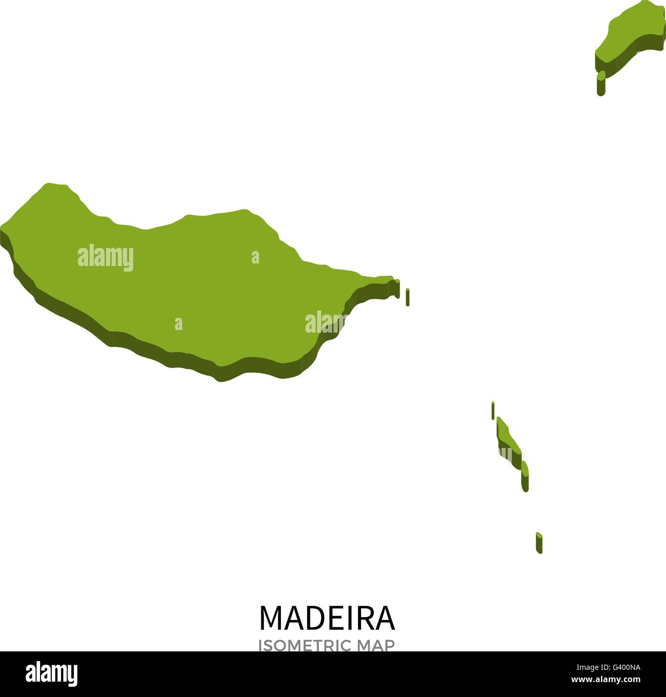Isometric map of Madeira detailed vector illustration Stock Vector ...