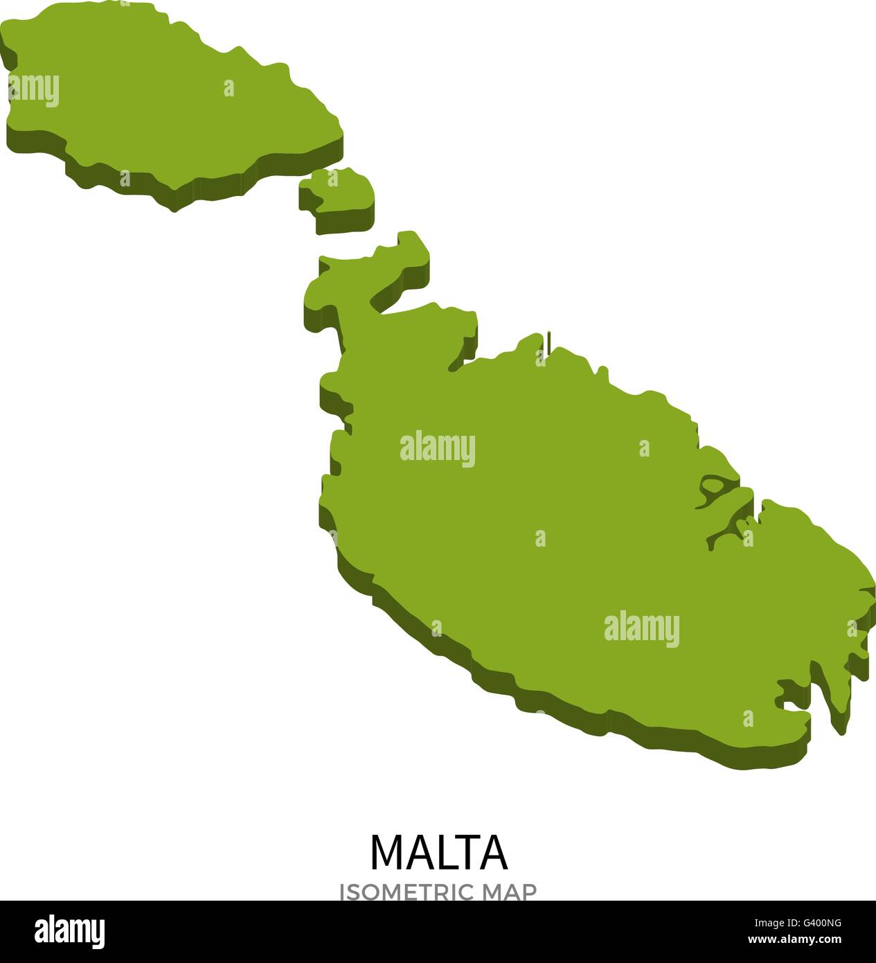 Isometric map of Malta detailed vector illustration Stock Vector Image ...