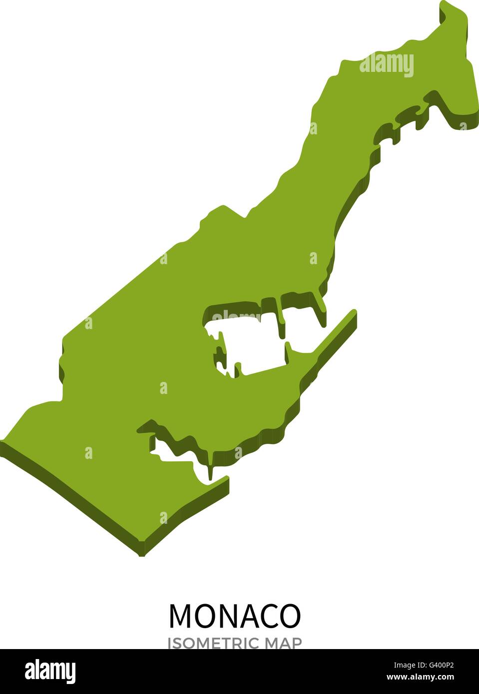 Isometric map of Monaco detailed vector illustration Stock Vector Image ...