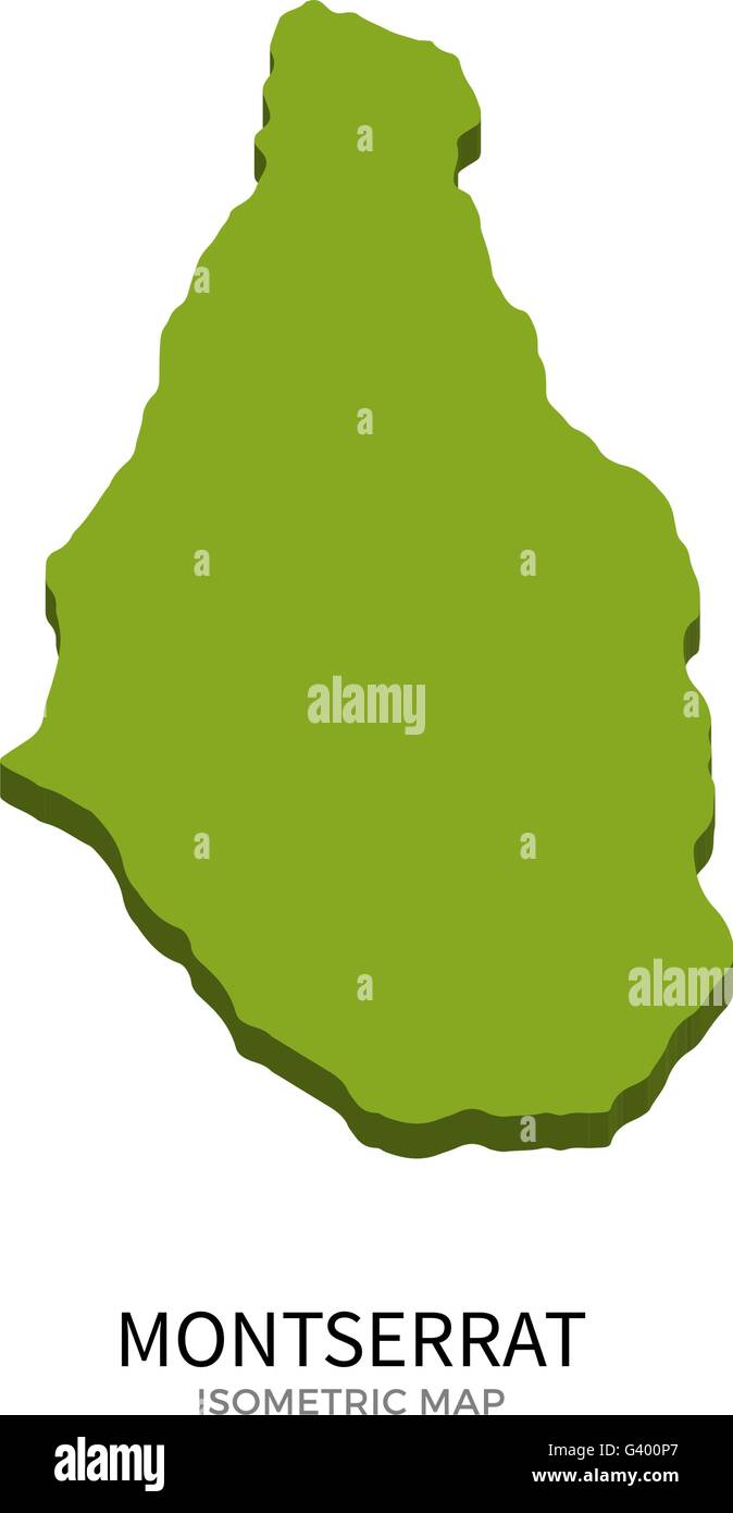 Isometric map of Montserrat detailed vector illustration Stock Vector ...
