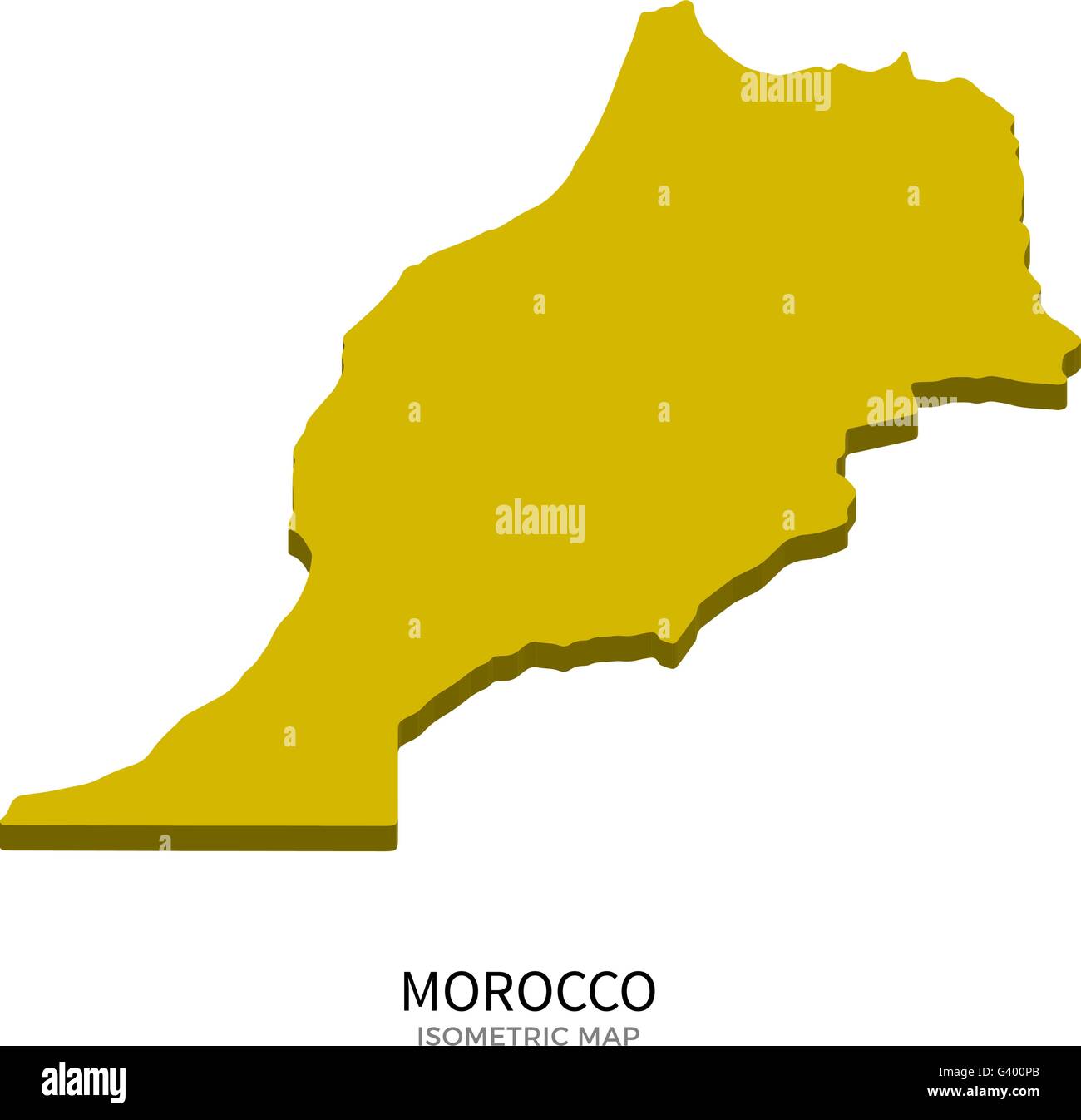 Isometric map of Morocco detailed vector illustration Stock Vector ...
