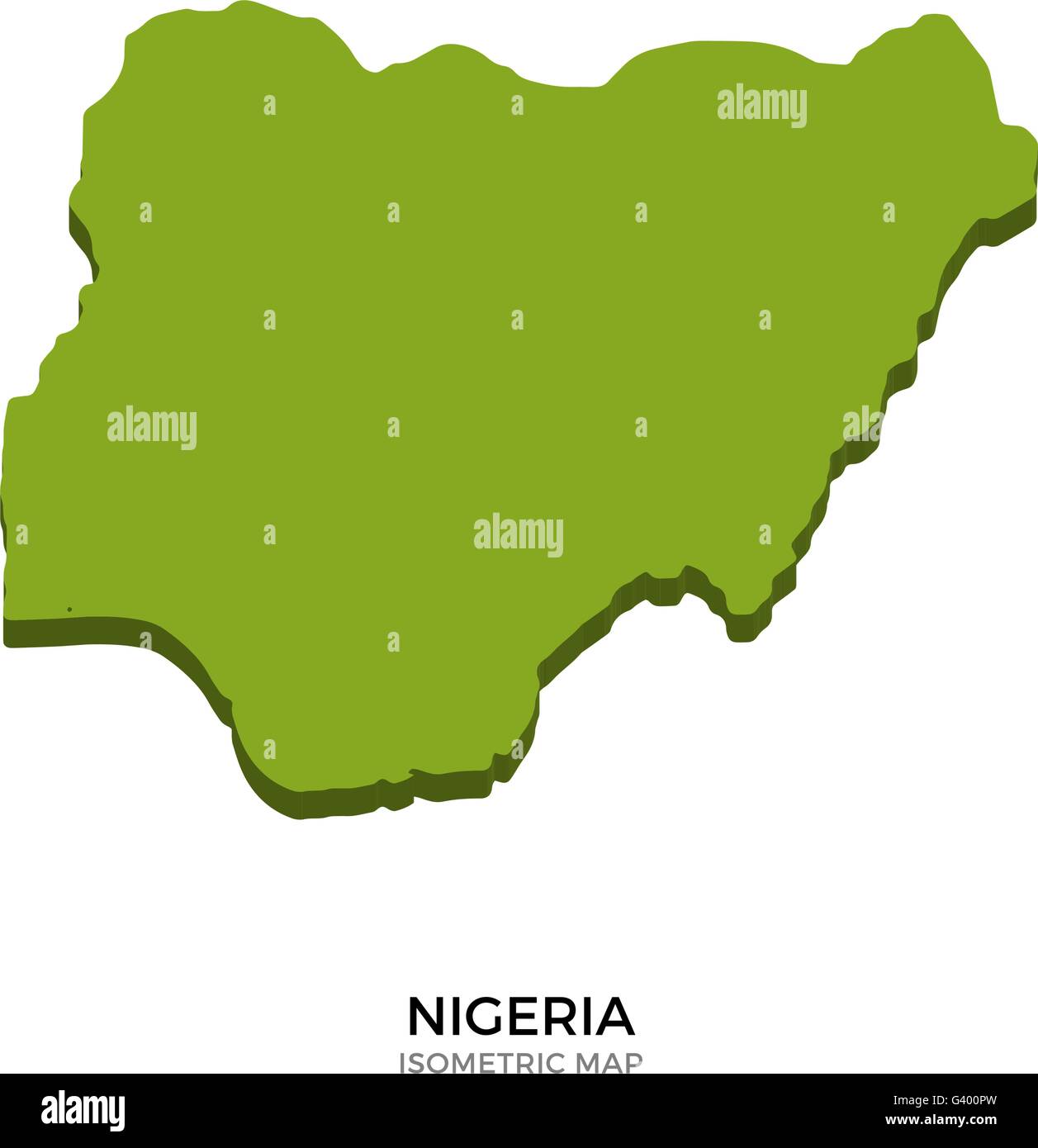 Isometric map of Nigeria detailed vector illustration Stock Vector ...