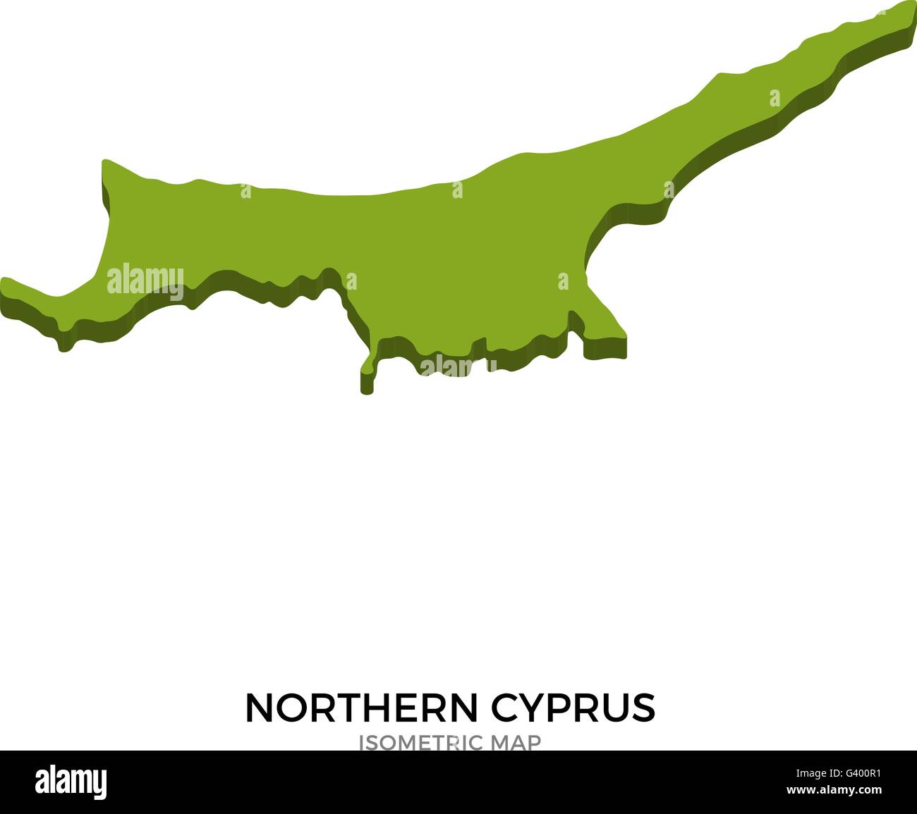 Isometric map of Northern Cyprus detailed vector illustration Stock ...