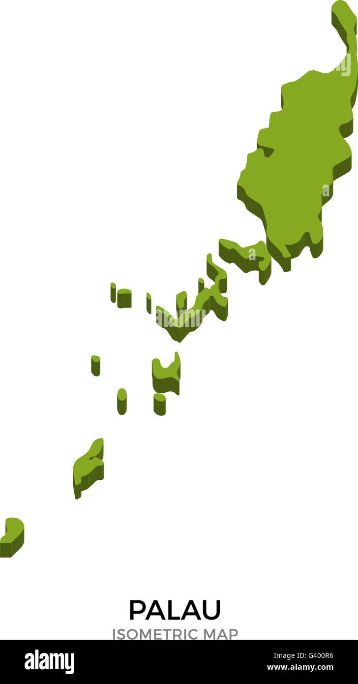 Isometric map of Palau detailed vector illustration Stock Vector Image ...