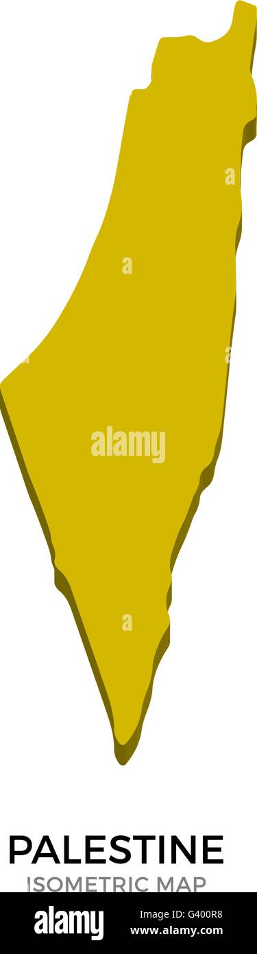 Isometric map of Palestine detailed vector illustration Stock Vector ...