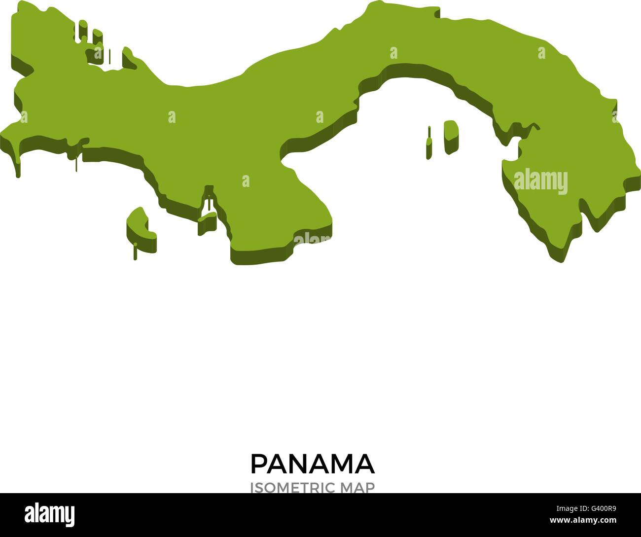 Isometric map of Panama detailed vector illustration Stock Vector Image ...
