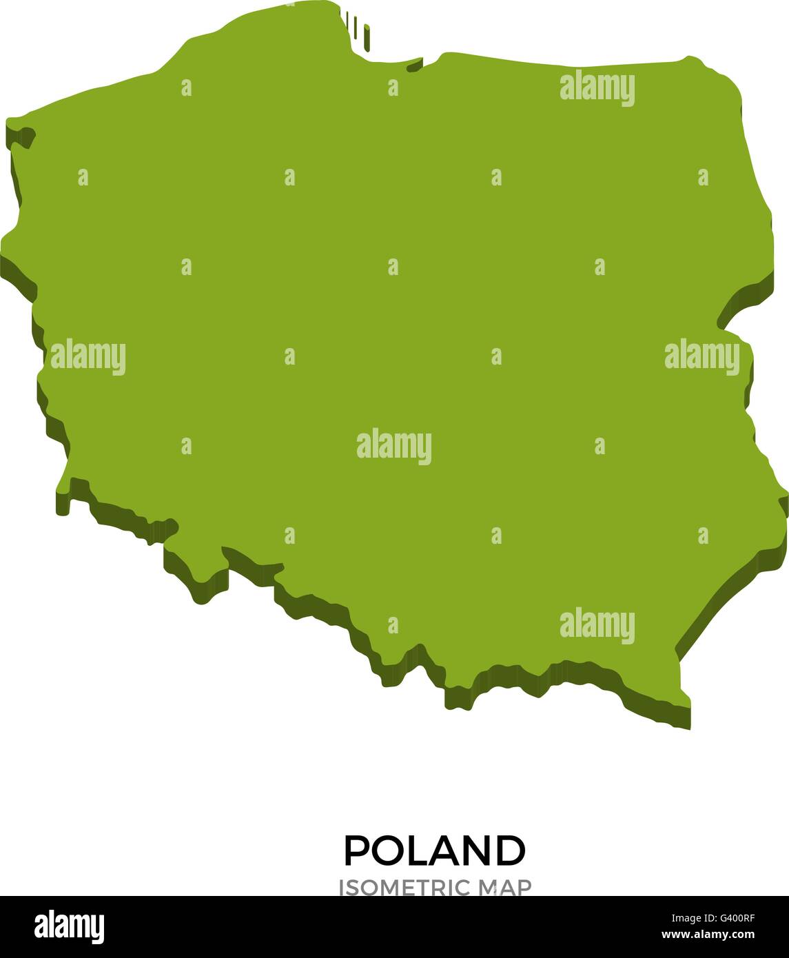 Isometric map of Poland detailed vector illustration Stock Vector Image ...