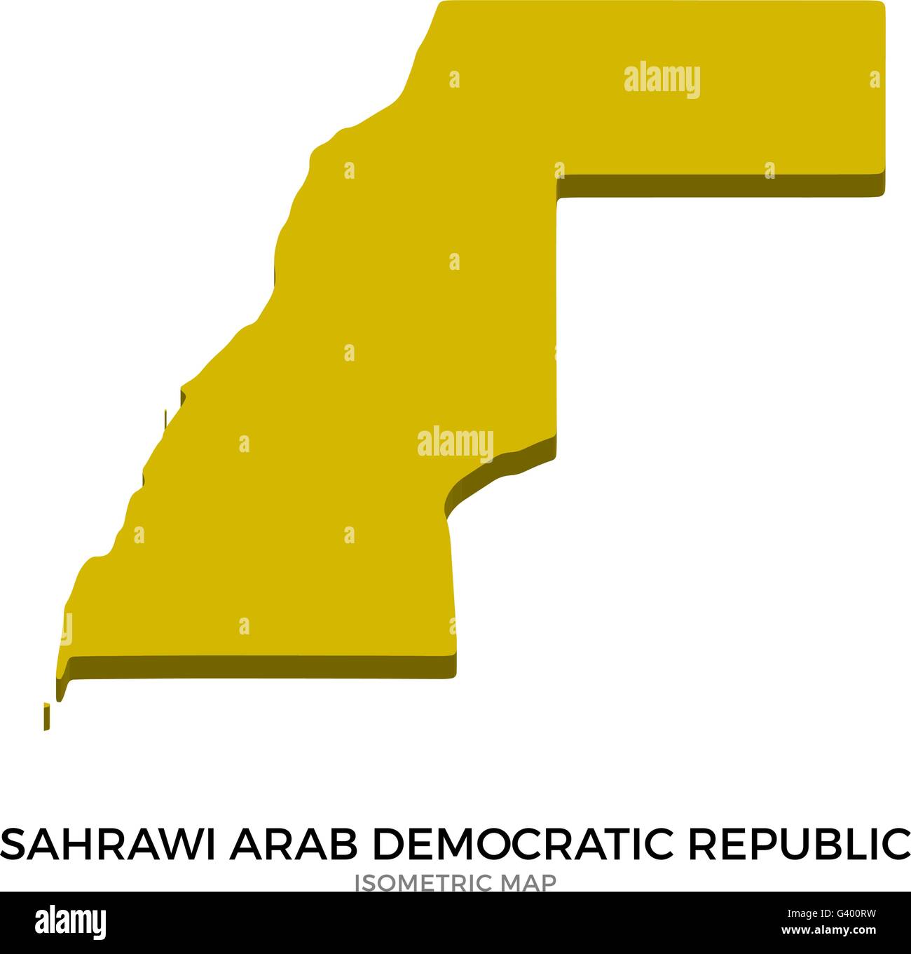 Isometric map of Sahrawi Arab Democratic Republic detailed vector ...