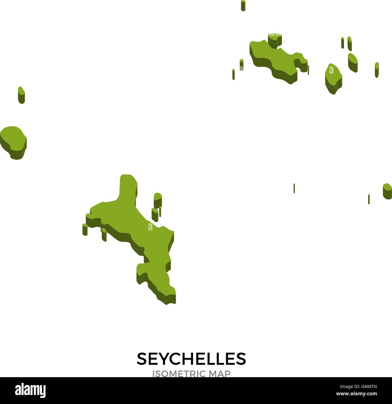 Isometric map of Seychelles detailed vector illustration Stock Vector ...