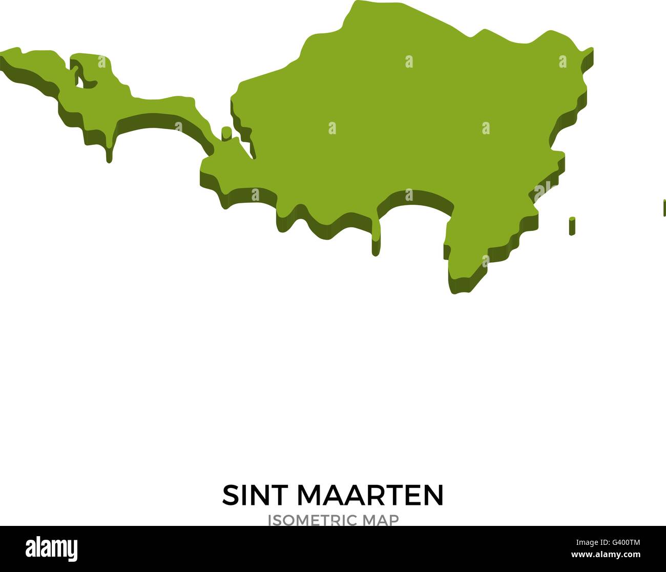 Isometric map of Sint Maarten detailed vector illustration Stock Vector ...