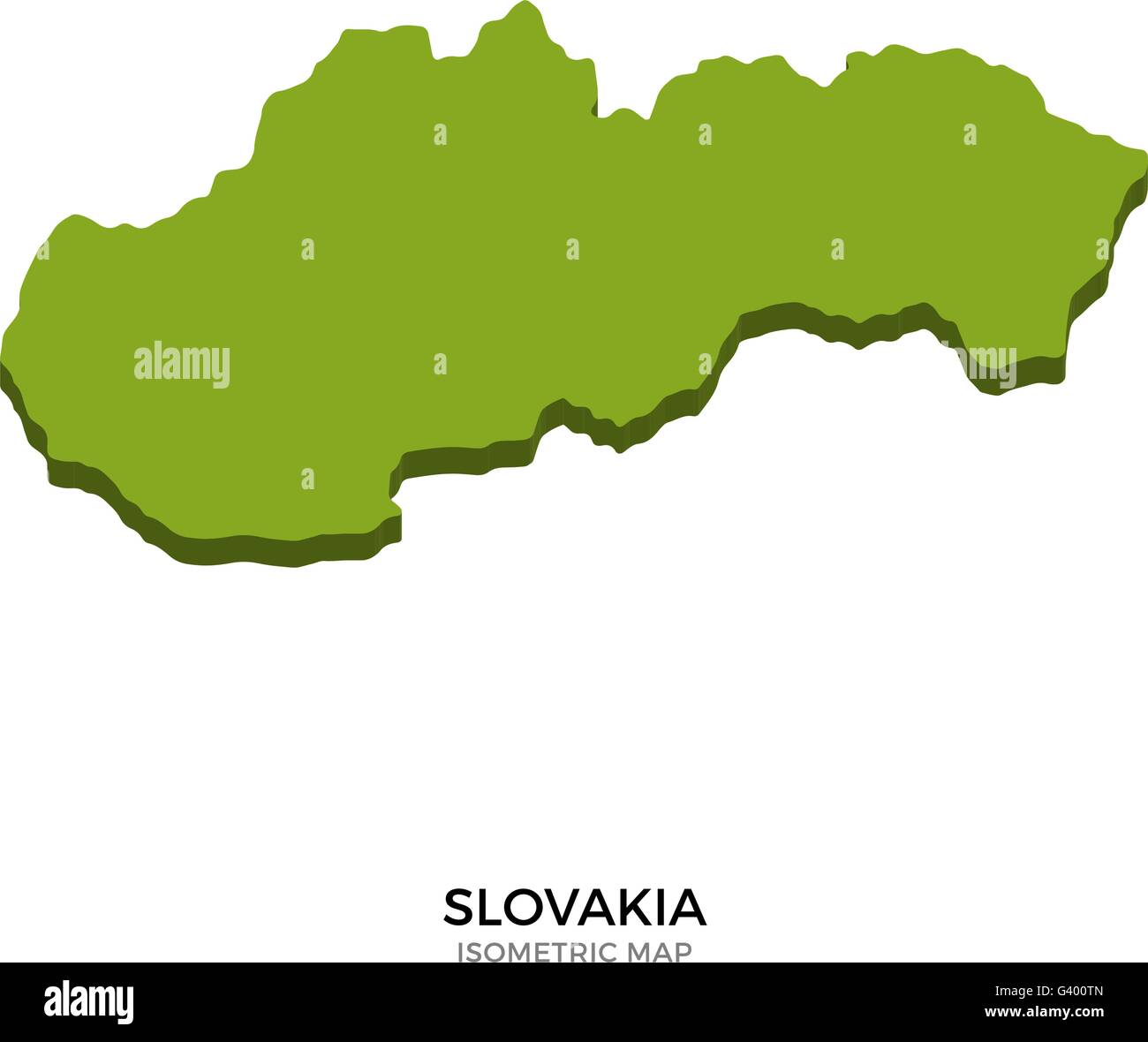 Isometric map of Slovakia detailed vector illustration Stock Vector ...