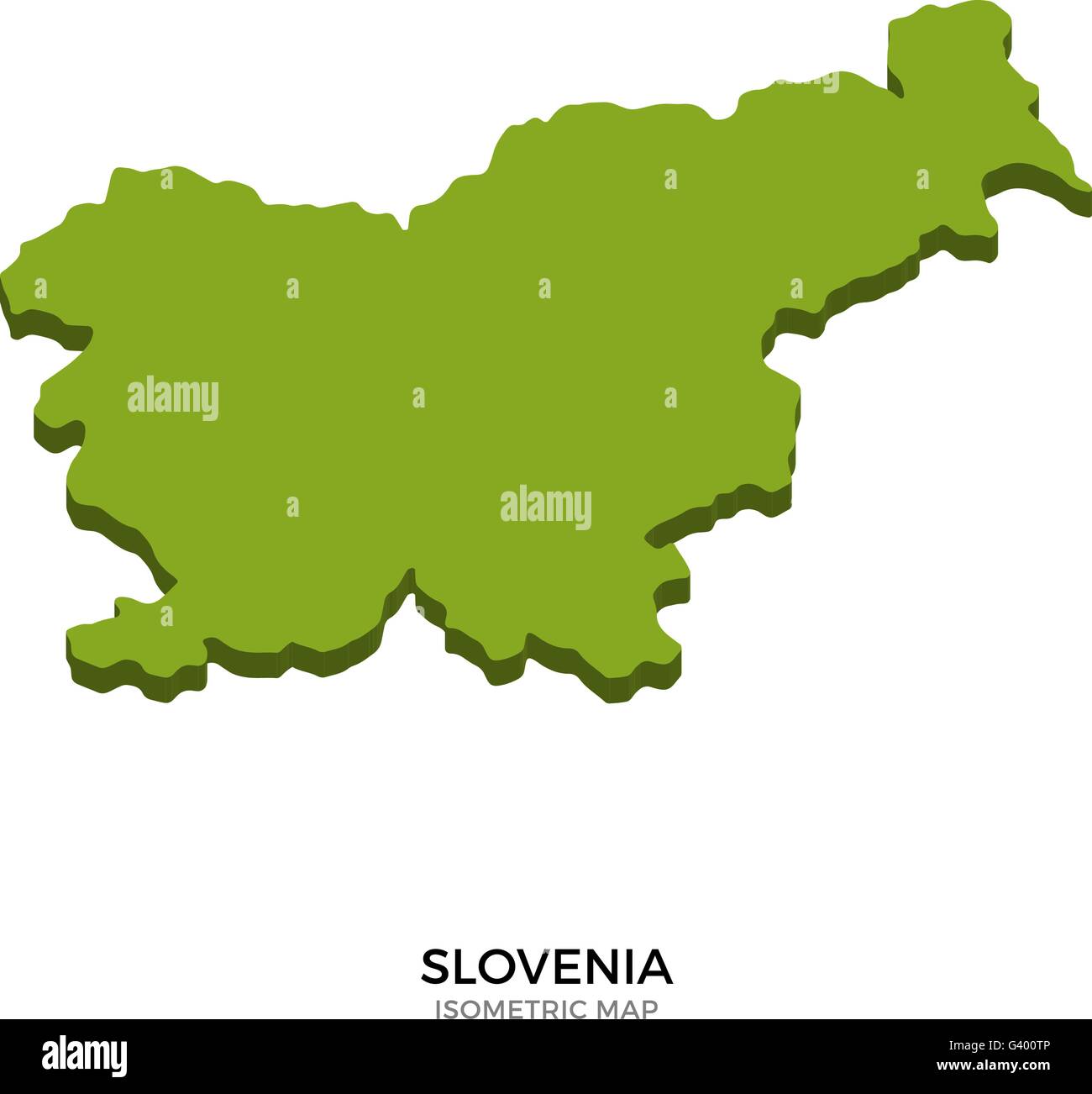 Isometric map of Slovenia detailed vector illustration Stock Vector ...