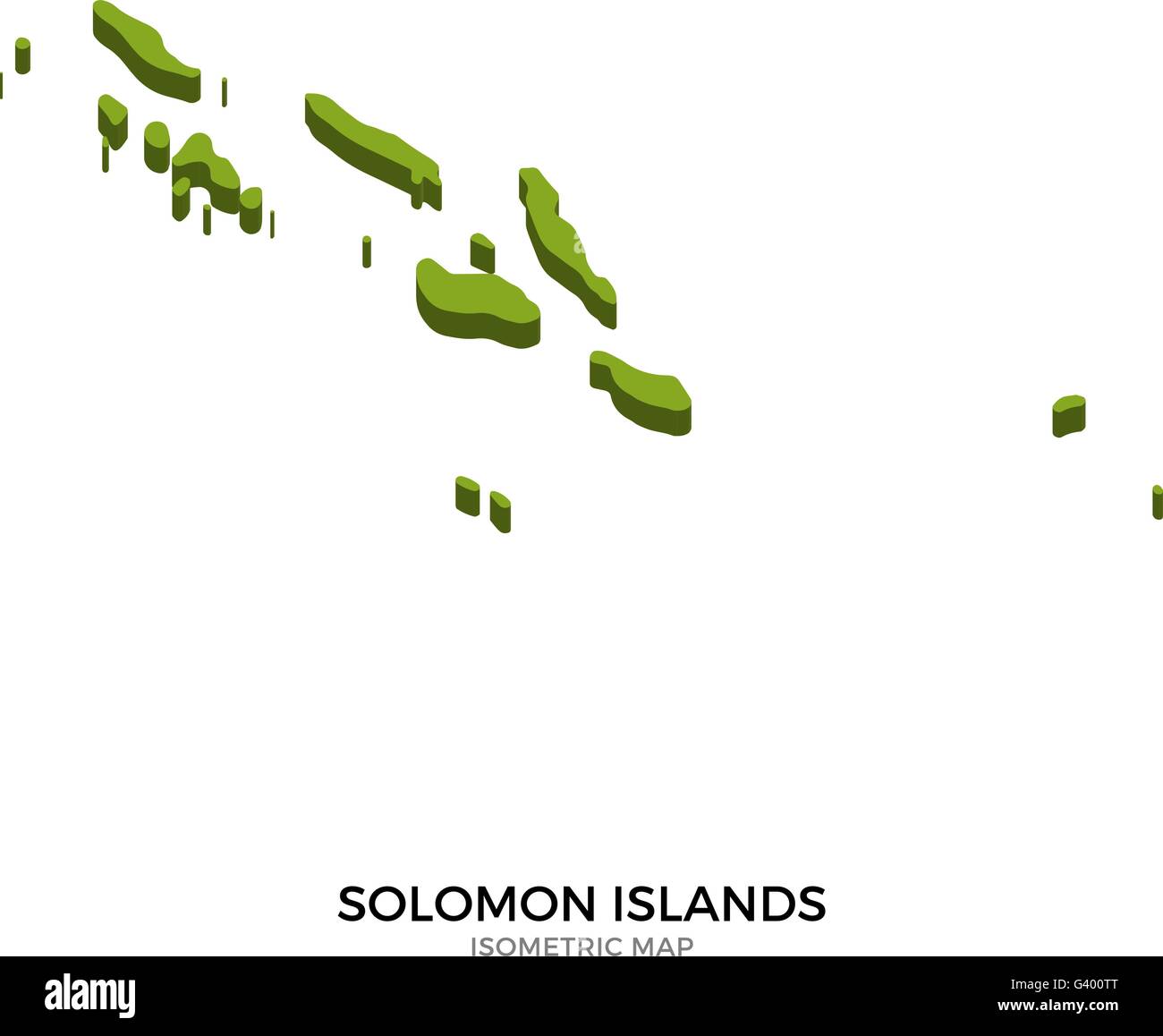 Isometric map of Solomon Islands detailed vector illustration Stock ...