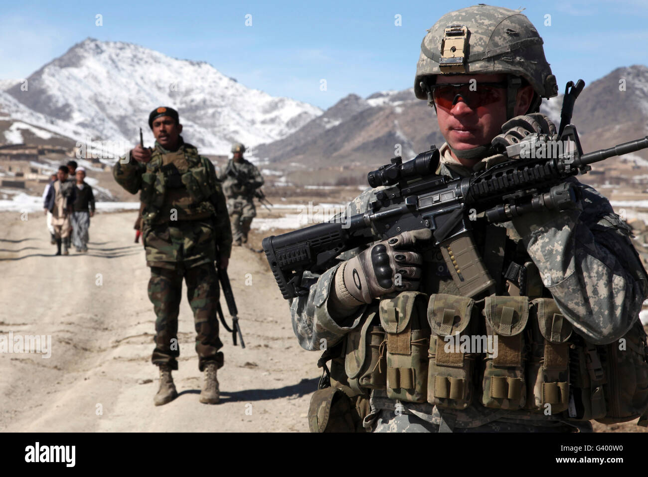 Afghan army soldiers patrol hi-res stock photography and images - Alamy