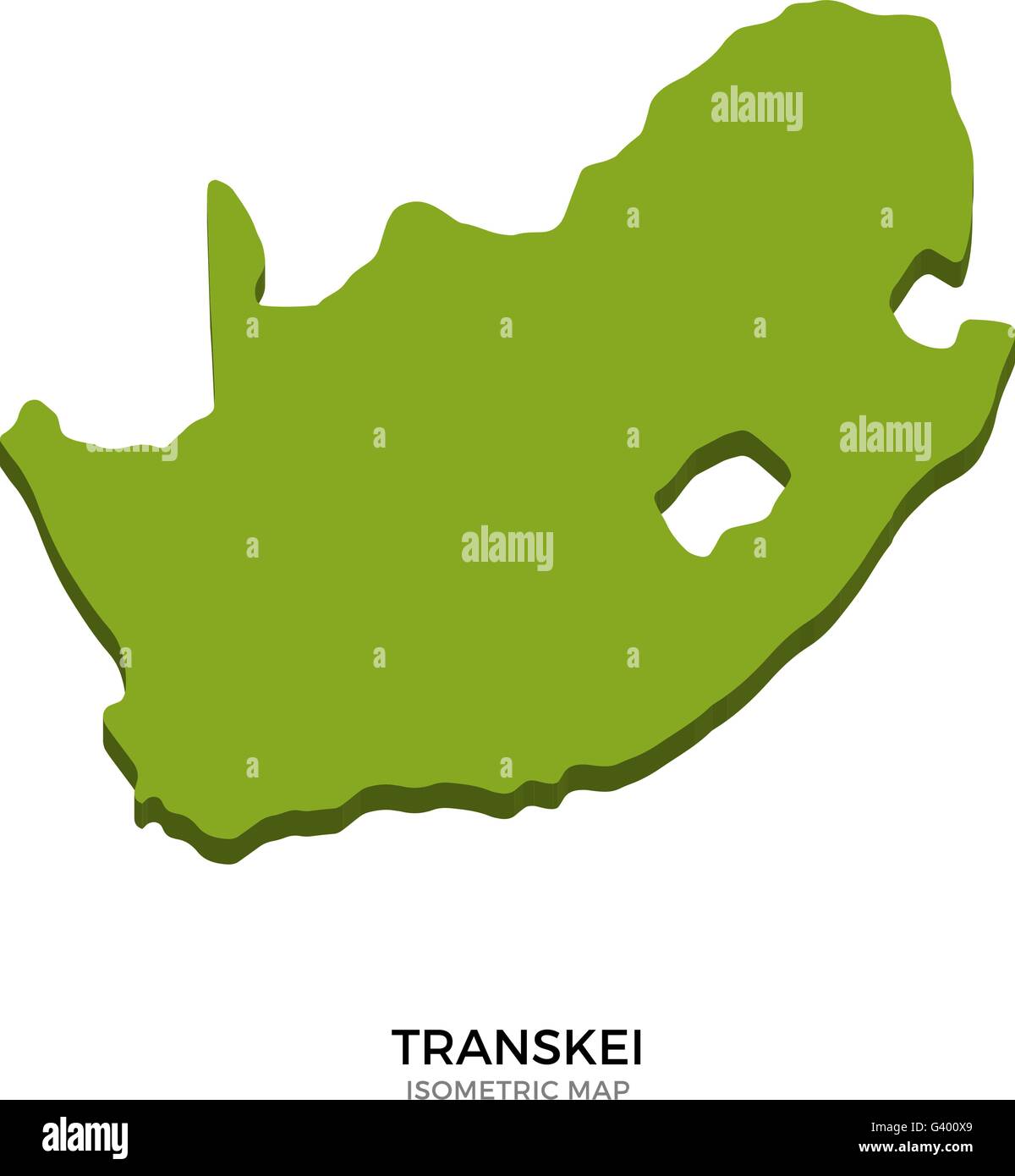 Isometric map of Transkei detailed vector illustration Stock Vector ...