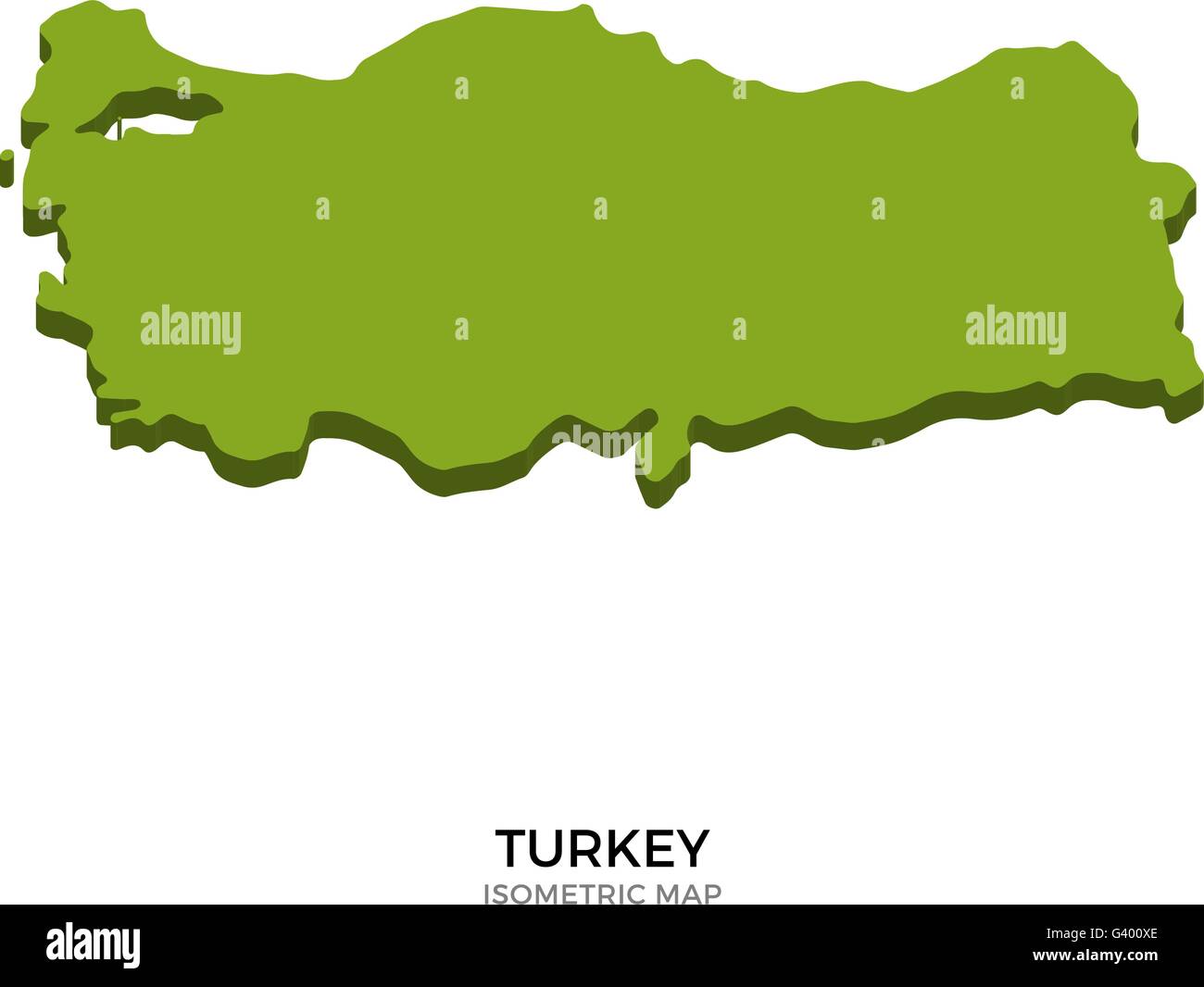 Isometric map of Turkey detailed vector illustration Stock Vector Image ...